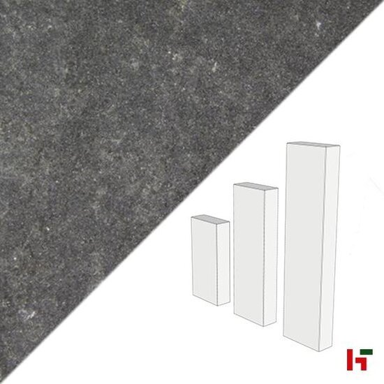 Milan, Natuursteen Palissade - Basalt 25 x 8 x 75 cm Facet Gevlamd | Hilfra