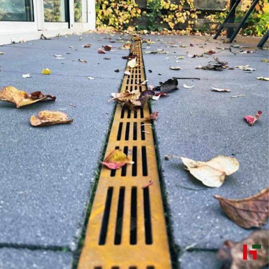 Slimline Afvoergoot - 100 cm Cortenstaal - Sleufrooster | Hilfra