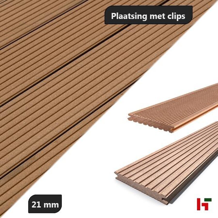 Megawood Composiet terrasplanken Natuurbruin Classic - 21x145mm 420cm ...