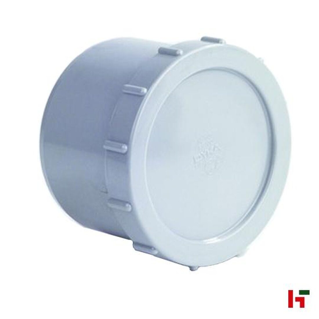 PVC Eindkap Grijs in de mof met schroefdeksel Ø 110 mm | Hilfra
