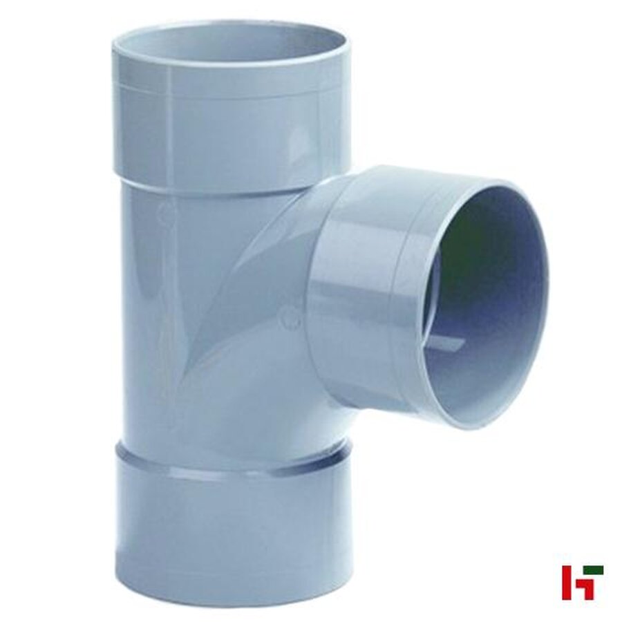 PVC T-stuk met lijmmof Grijs Mof-Mof-Mof Ø 50 mm 90° | Hilfra