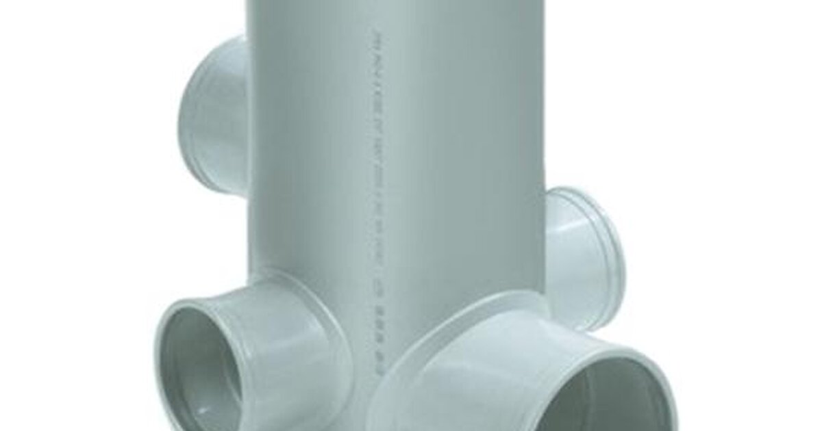 PVC Toezichtsput Grijs 350 mm 2x110mm + 1x125mm + 1x160mm Ø250mm | Hilfra